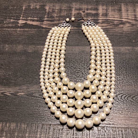 Jewelry | Vintage Cream Colored Layered Beaded Necklace | Poshmark